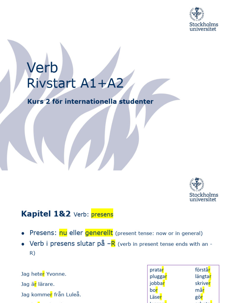 Verb Kap. 1-2 | PDF