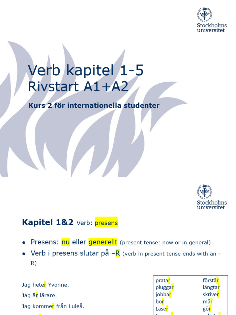 Verb Kap. 1-5 | PDF