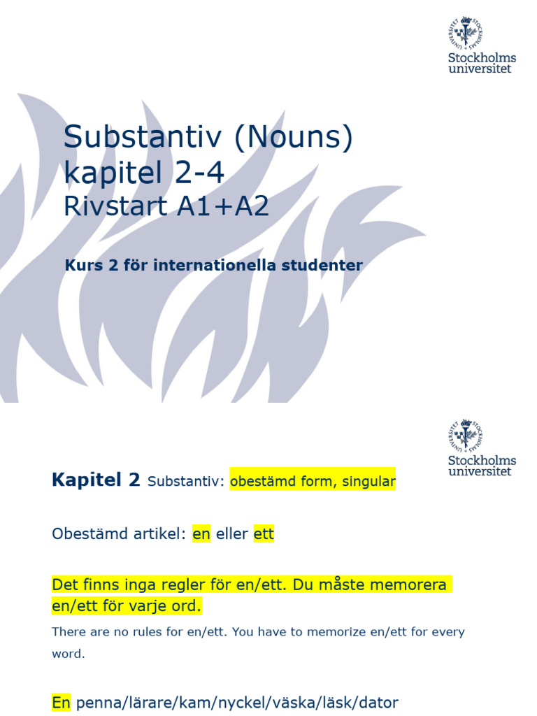 Substantiv Kap. 2-4 | PDF