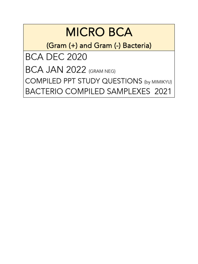 ? MICRO BCA 1. Gram (+) and Gram (-) | PDF | Gram Positive Bacteria | Bacteria