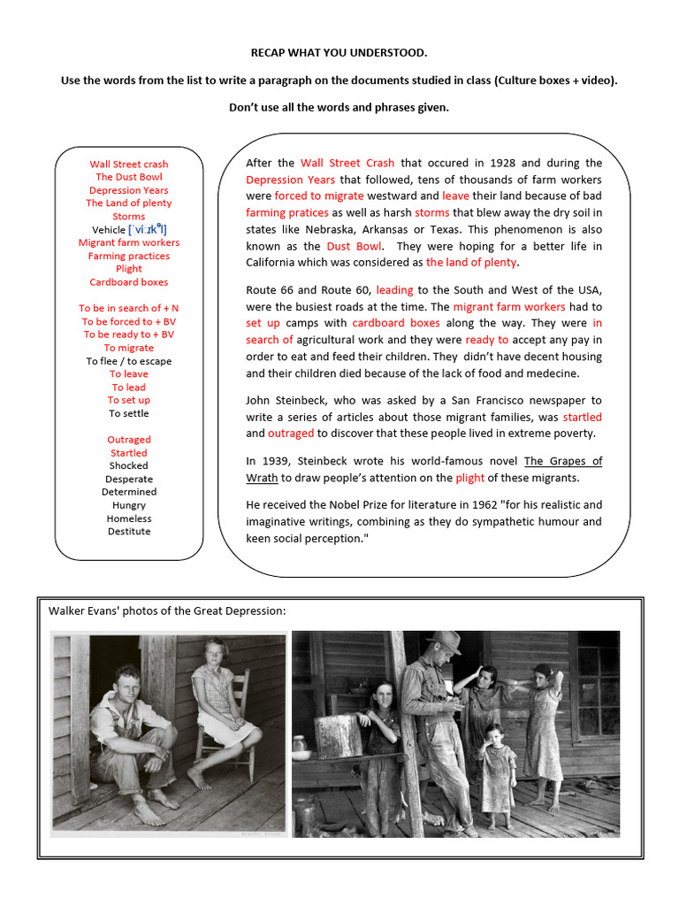 Migrant Struggles During the Great Depression | PDF | Dust Bowl | John ...