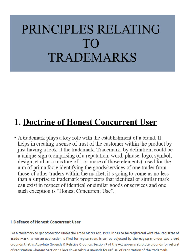 Principles Relating To Trademark | PDF | Trademark Distinctiveness ...
