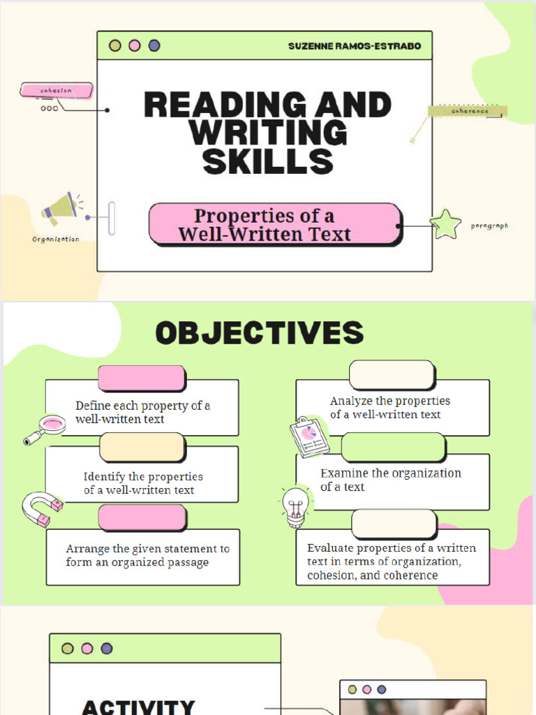 Properties of A Well-Written Text (Cohesion Coherence) | PDF
