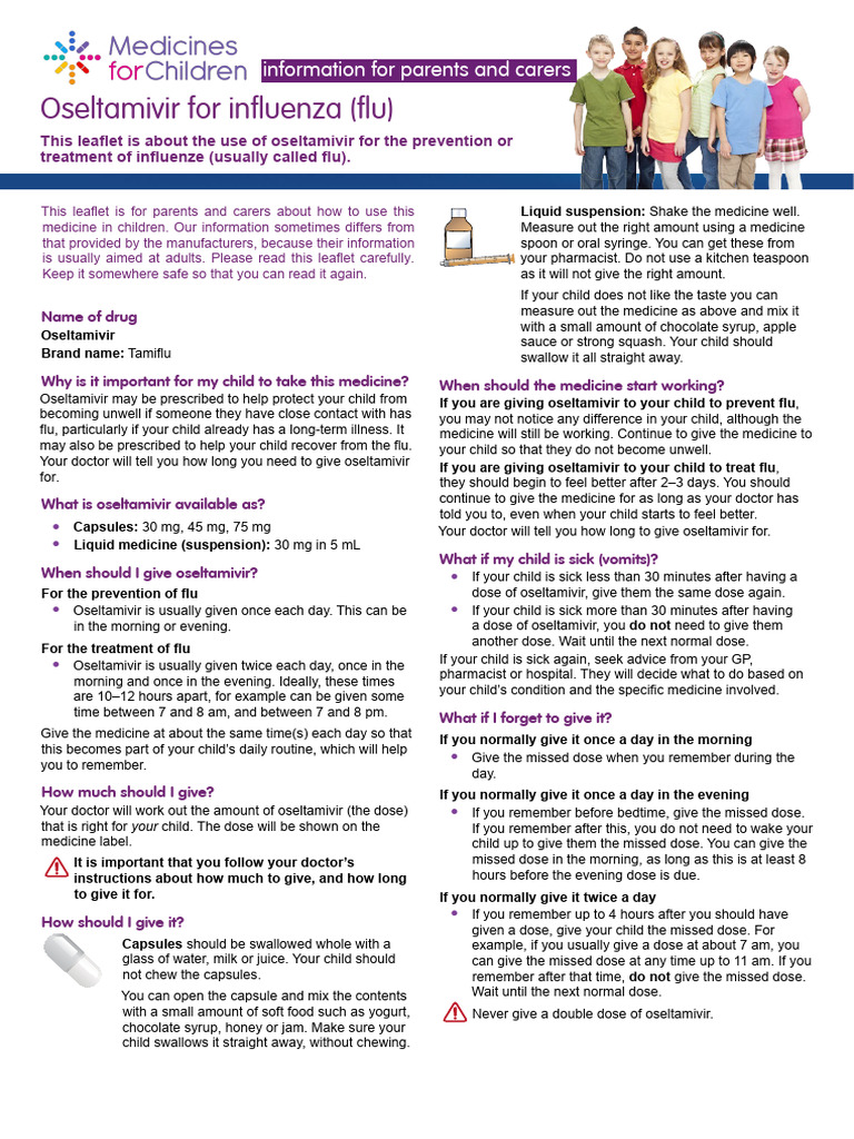 Oseltamivir For Influenza Flu 1 | PDF | Health Care | Medicine