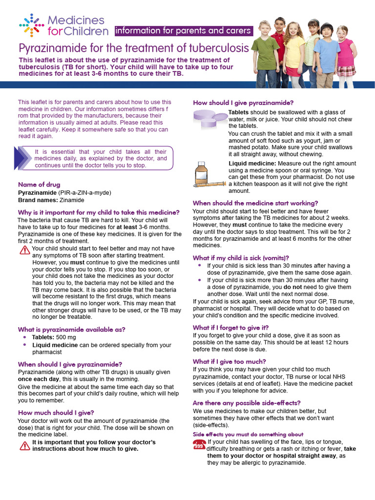 Pyrazinamide For Treatment of Tuberculosis 1 | PDF | Tuberculosis ...