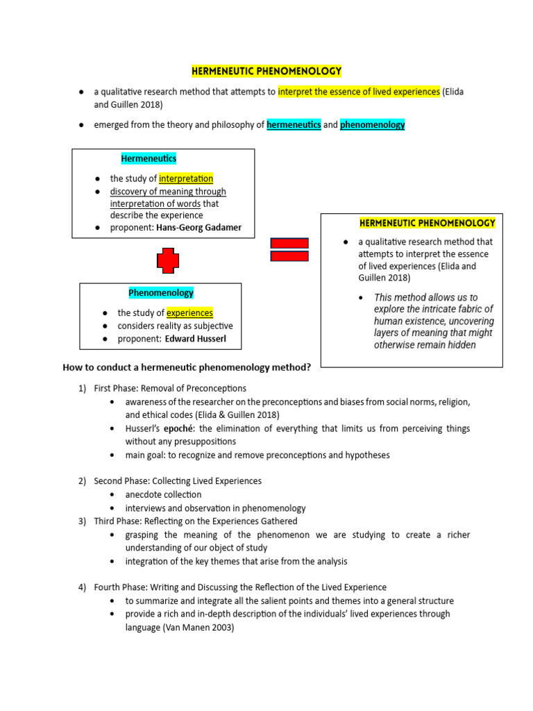 Hermeneutic Phenomenology | PDF | Phenomenology (Philosophy) | Hermeneutics