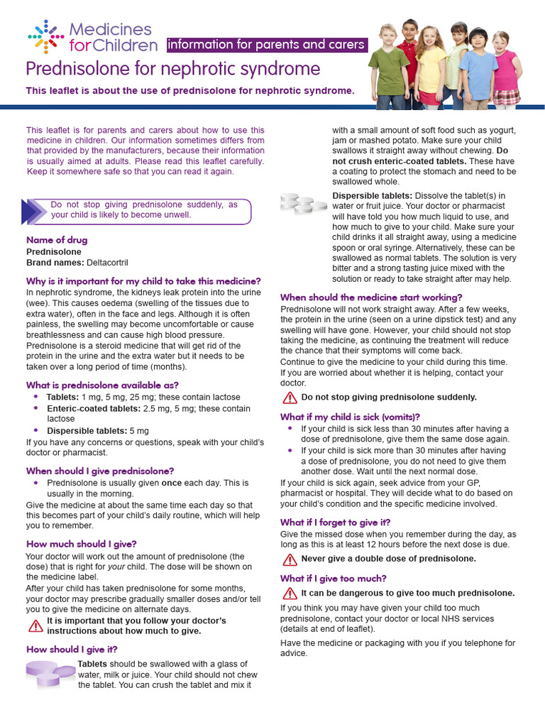 Prednisolone For Nephrotic Syndrome 2 | PDF | Edema | Tablet (Pharmacy)