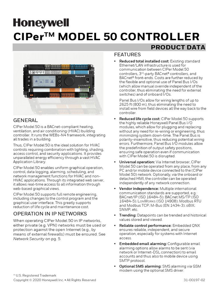 CIPer Model 50 Product Data - 31-00197-02 | PDF | Computer Network ...