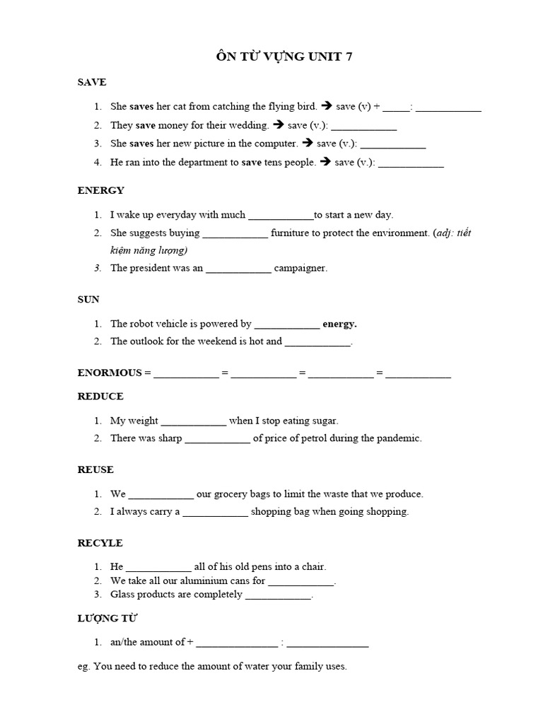 Ôn T V NG Unit 7 | PDF