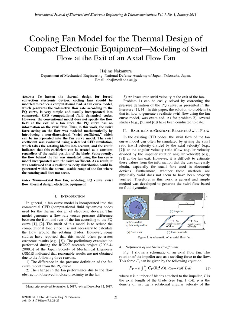 08_Modeling of Swirl Flow at the Exit of an Axial Flow Fan | PDF | Fluid Dynamics ...