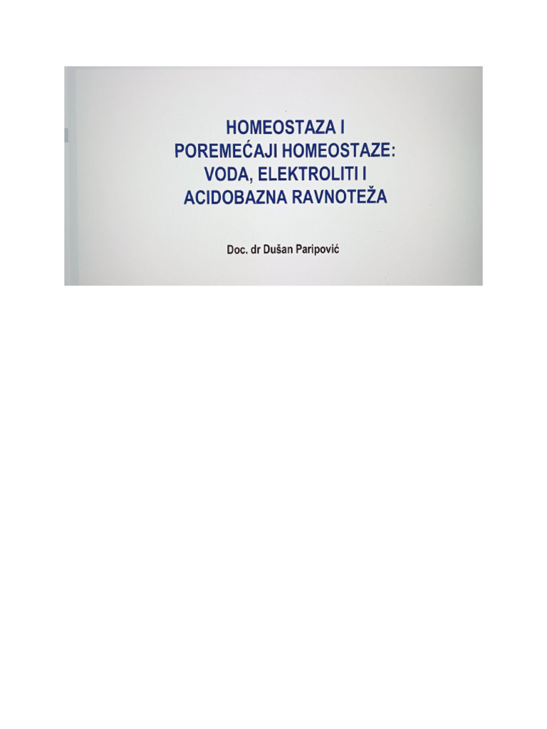 Homeostaza Poremecaji Homeostaze - PDF | PDF