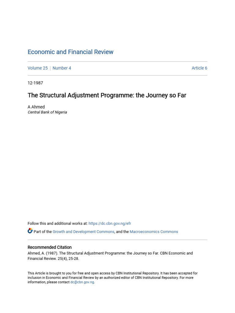 The Structural Adjustment Programme - The Journey So Far | Download ...