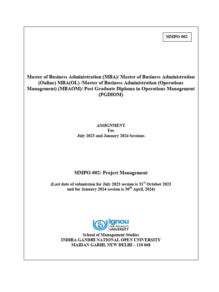 MMPO 002 23-24 @assignment - Solved - IGNOU | Download Free PDF | Agile Software Development ...