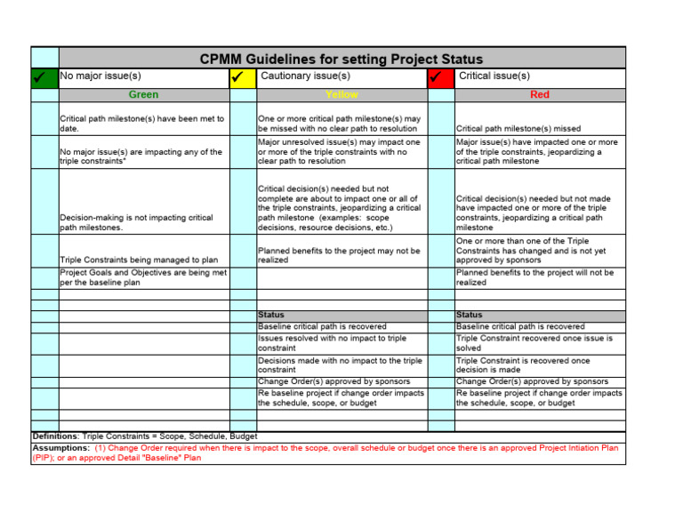 CPMM Proj Stat Guidelines | PDF