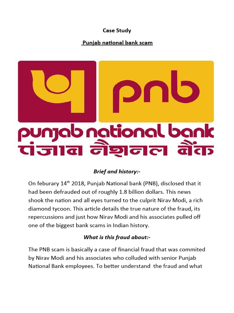 PNB SCAM Case Study BY - Himanshu Sain | PDF | Money | Business