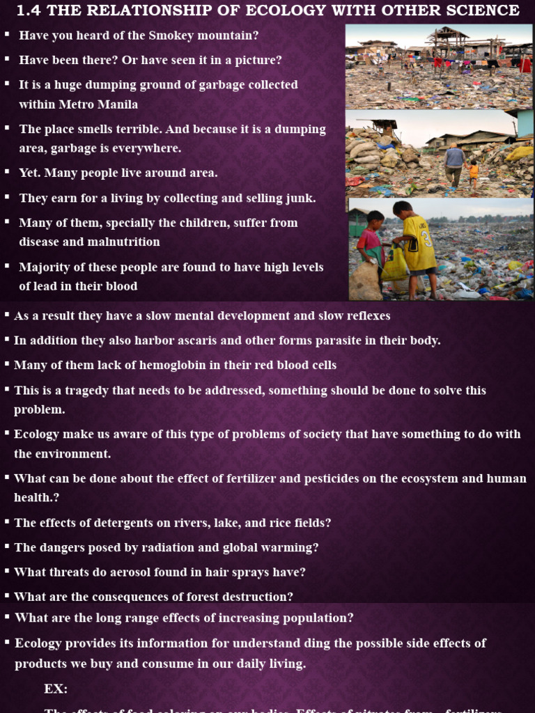 Week 4 The Relationship of Ecology With Other Science The Ecosystem and ...