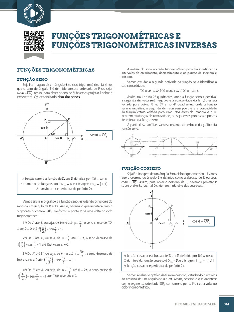 Funções Trigonométricas e Funções Trigonométricas Inversas | PDF ...