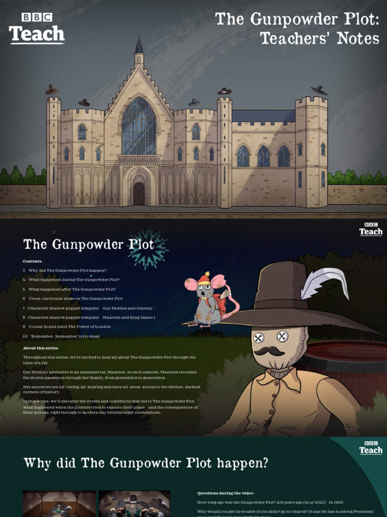 The Gunpowder Plot Teacher Notes | PDF | Gunpowder Plot | Guy Fawkes