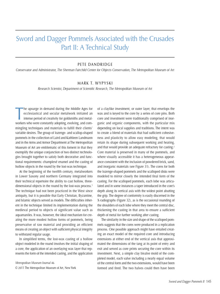 Sword and Dagger Pommels Associated With Crusades Part II The Metropolitan Museum Journal V 46 ...