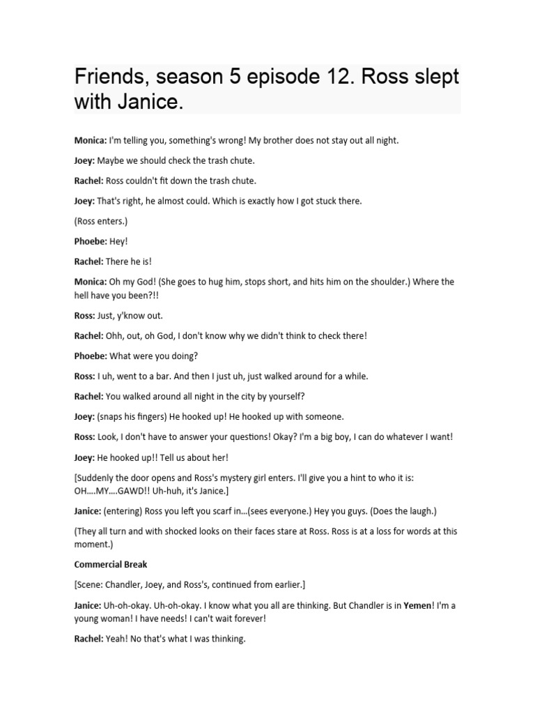 Friends Script | PDF | Friends