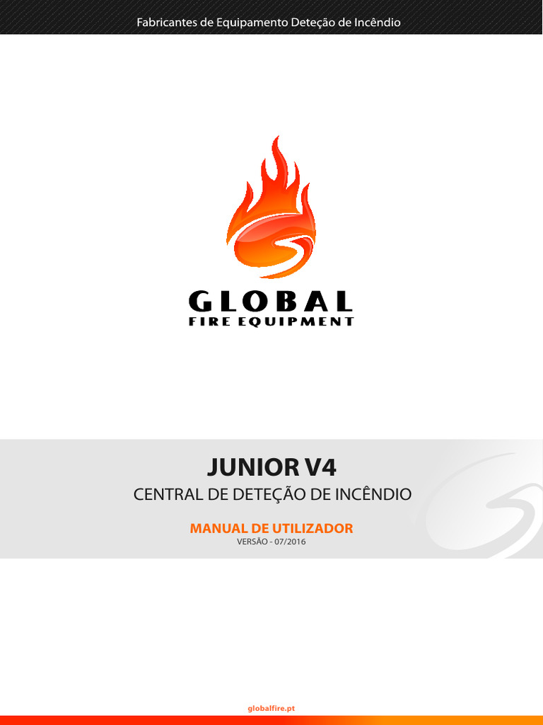 Manual do Utilizador JUNIOR V4 Incêndio | PDF | Diodo emissor de luz ...