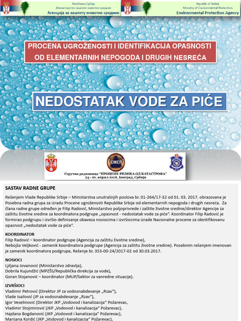 Nedostatak Vode Za Pice | PDF