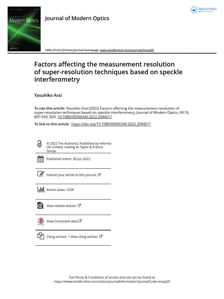 Factors Affecting The Measurement Resolution of Super-Resolution ...