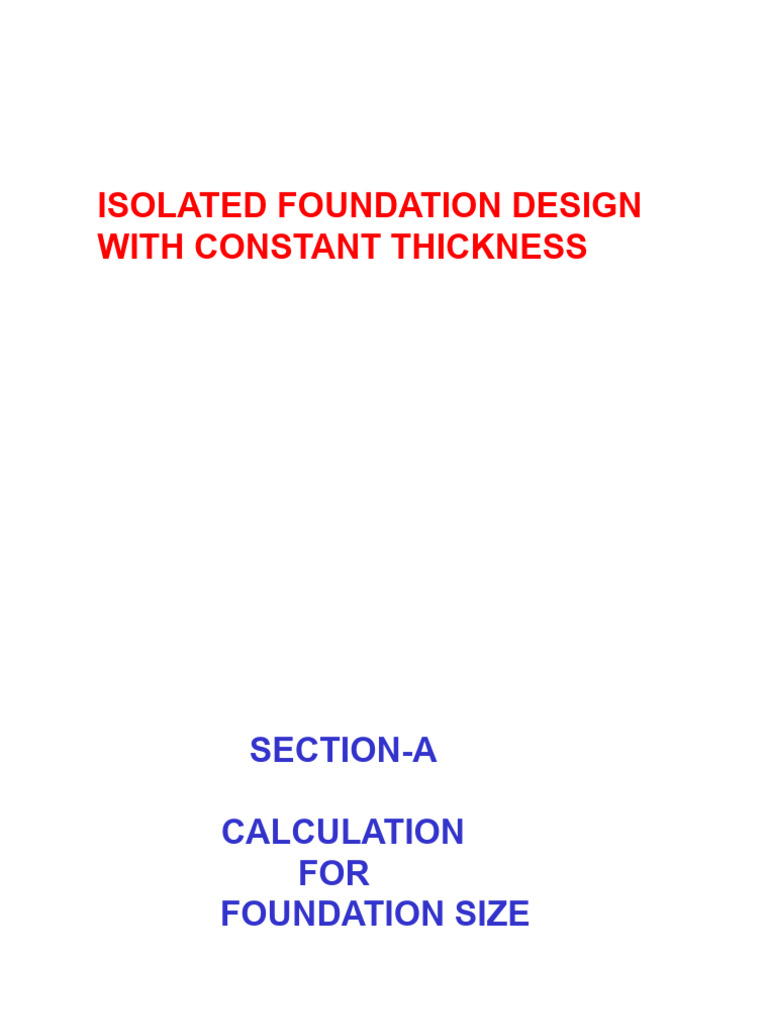 Isolated Foundation Design Calculations | PDF | Structural Engineering | Composite Material