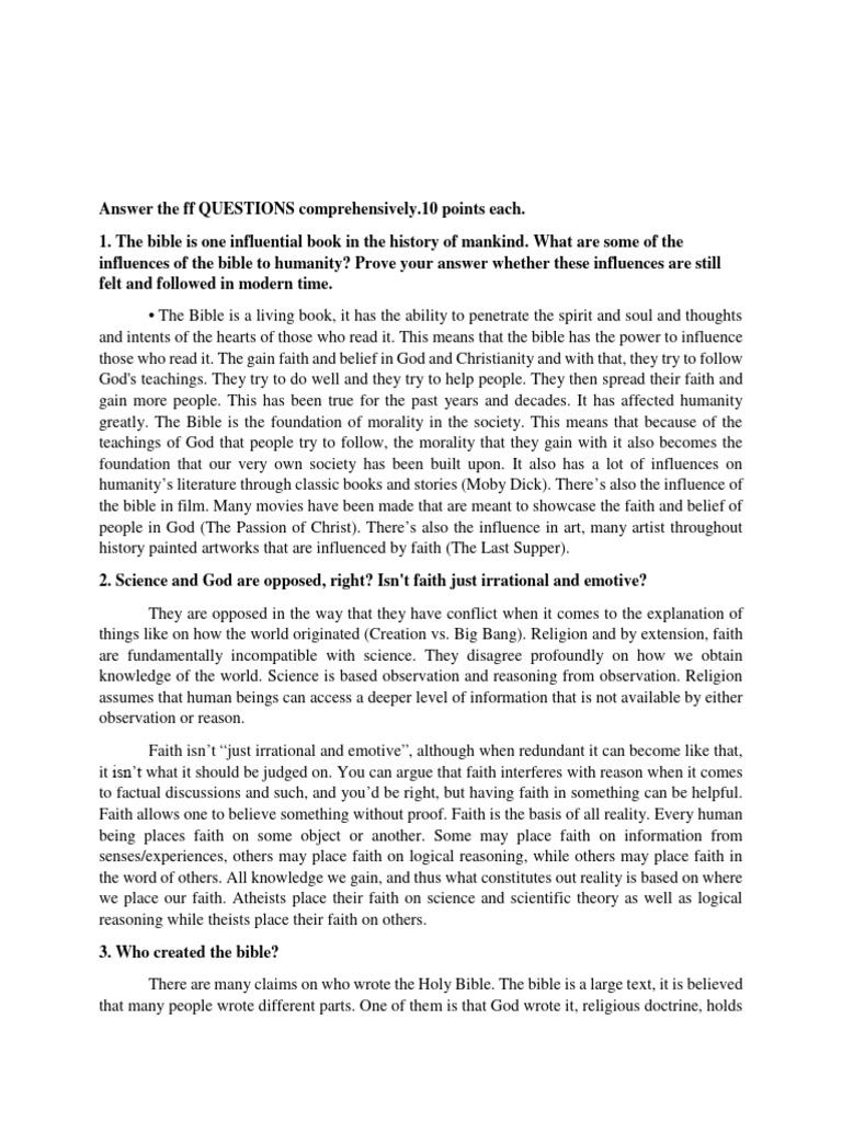 Influences of the Bible on Humanity | PDF | Hajj | Quran