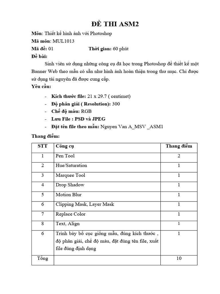 ĐỀ THI ASM1 1 | PDF