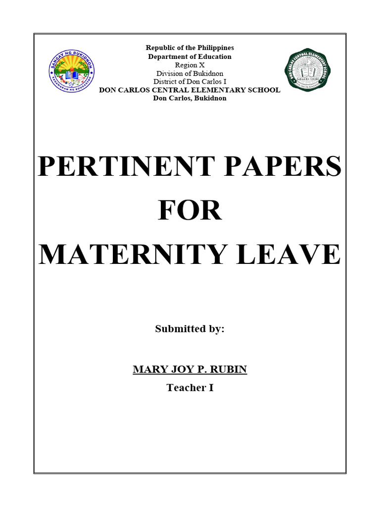 Maternity Leave Papers Submission | PDF | Wellness