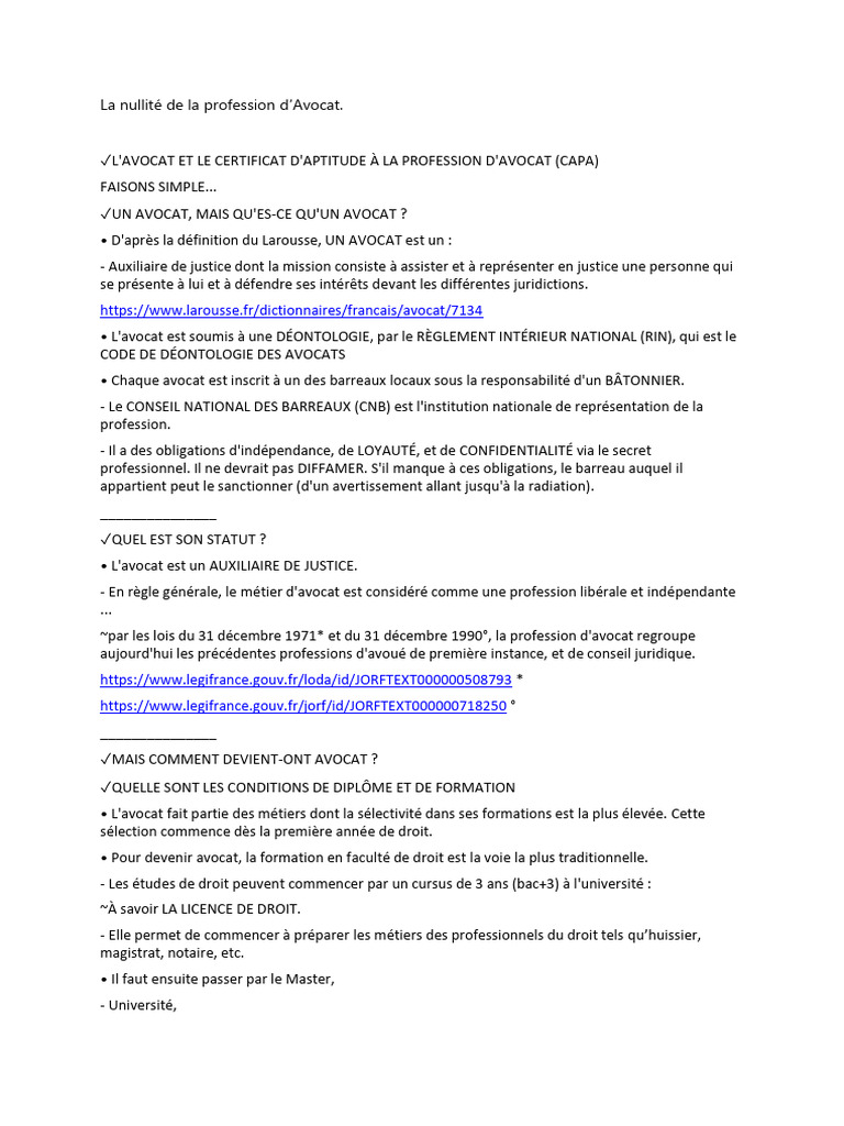 Nullité du Certificat d'Avocat (CAPA) | PDF | Avocat | Justice