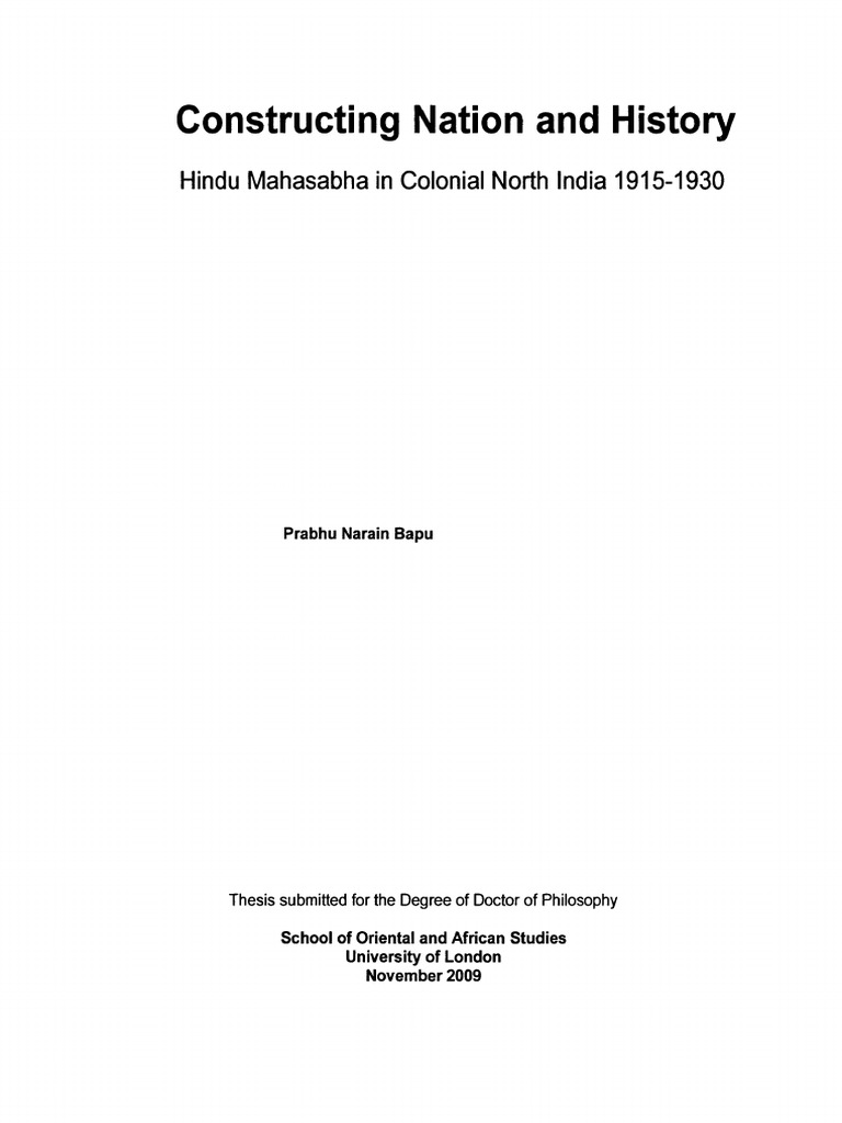 Hindu Mahasabha: Formation and Ideology | PDF | Nationalism | Indian ...