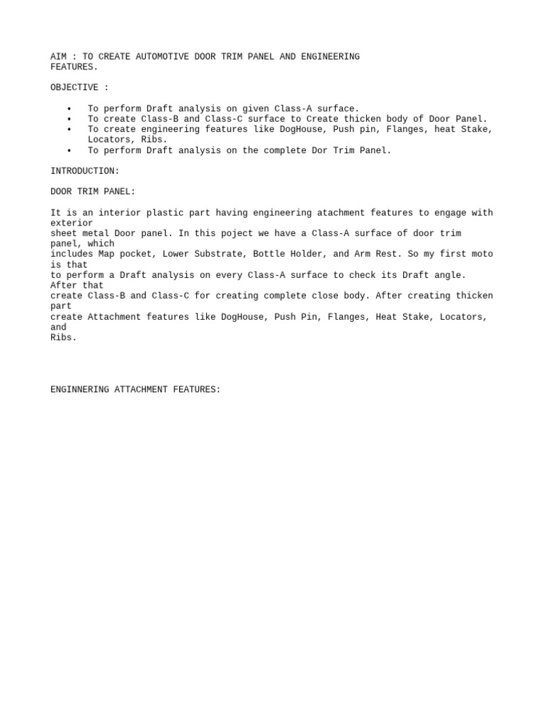 Automotive Door Trim Project 1 | PDF | Thermoplastic | Plastic