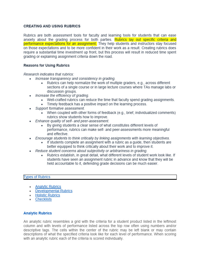 Rubrics: A Guide for Educators | PDF | Rubric (Academic) | Identity ...