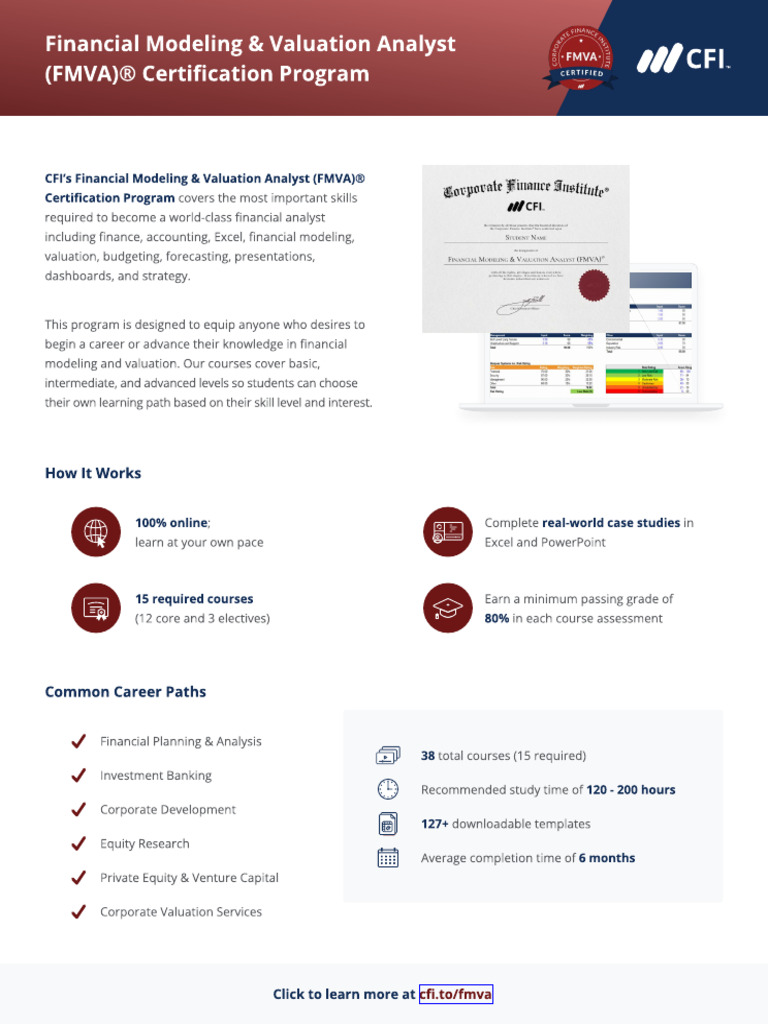 FMVA Brochure | Download Free PDF | Valuation (Finance) | Discounted Cash Flow