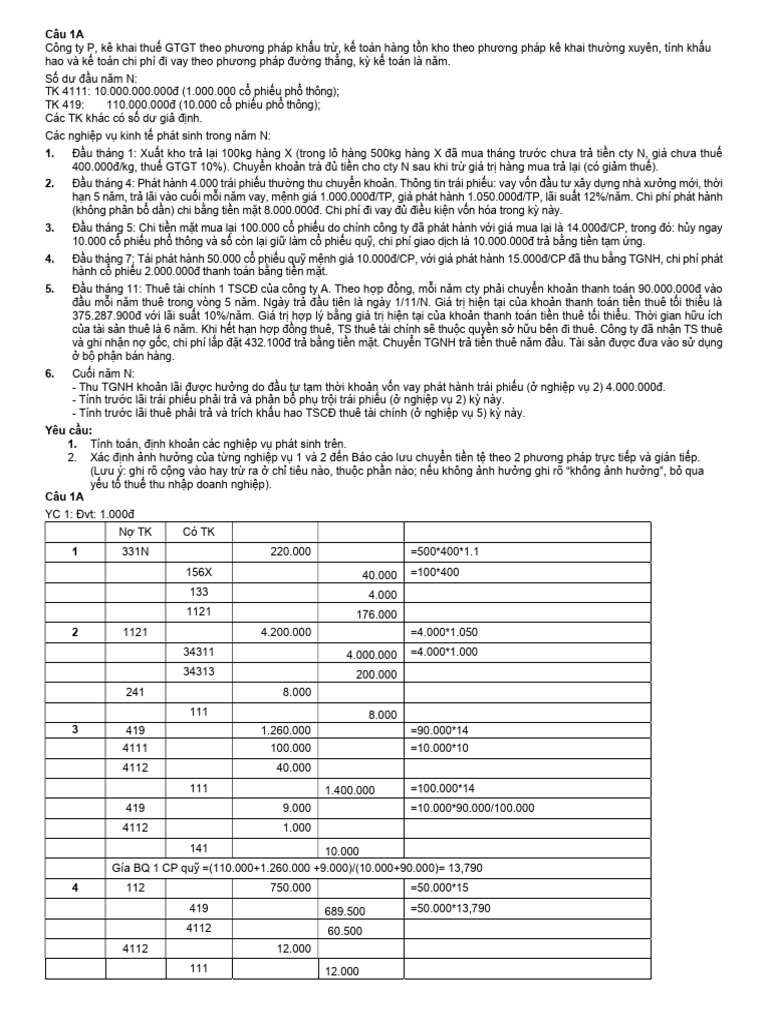ÔN TẬP KTTC 3 | PDF