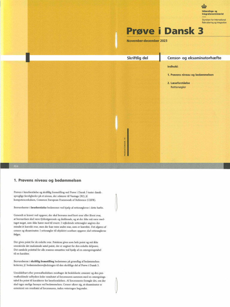 PD3 Nov23 Censor Og Eksaminatorhaefte | PDF