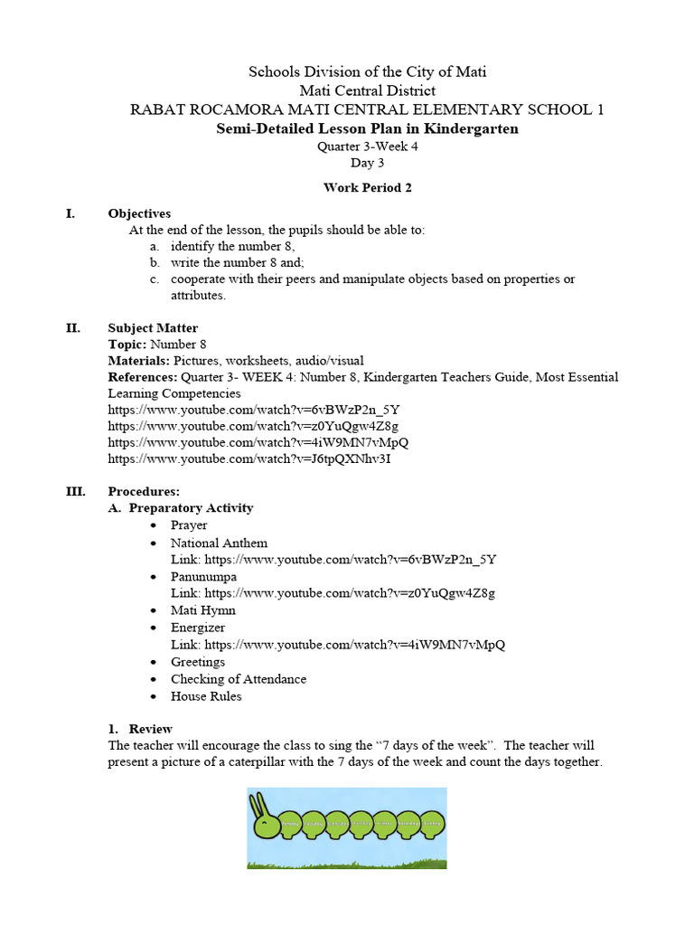 LP Numeracy Number8 Thesecond | PDF | Teachers | Lesson Plan