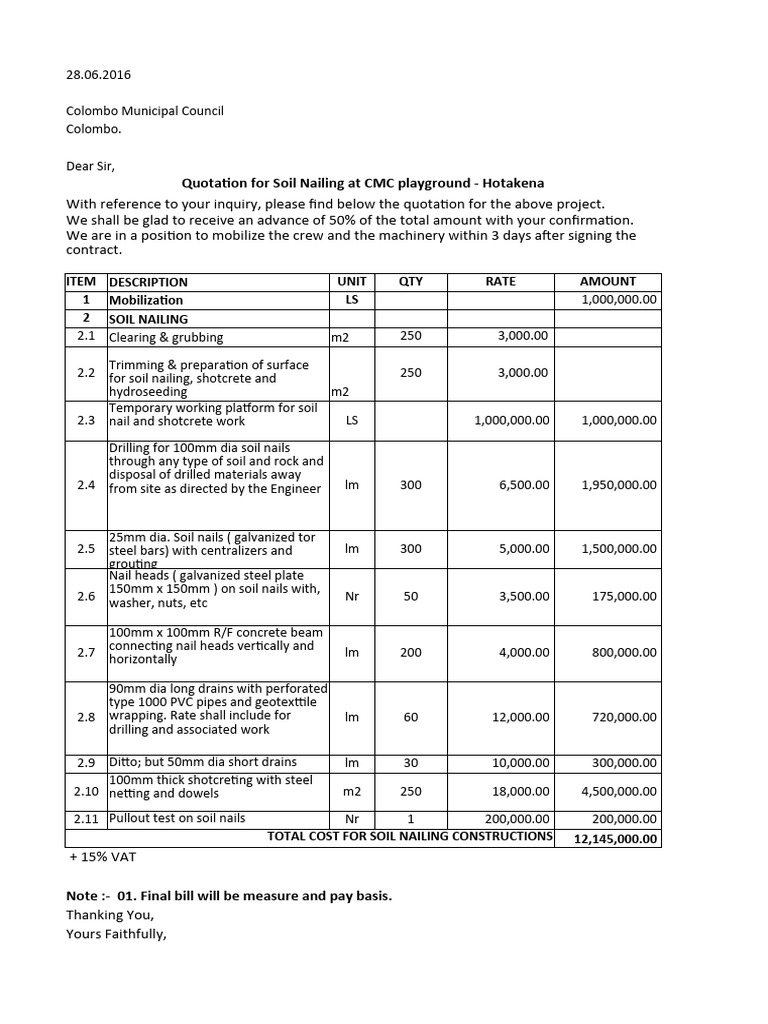 Soil Nailing CMC Hotekena | PDF | Structural Engineering | Building Materials