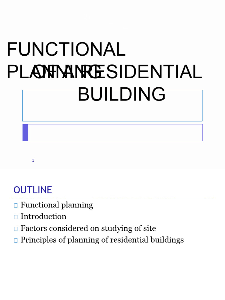 Functional Planning of A Residential Building | PDF | Building | Sanitation
