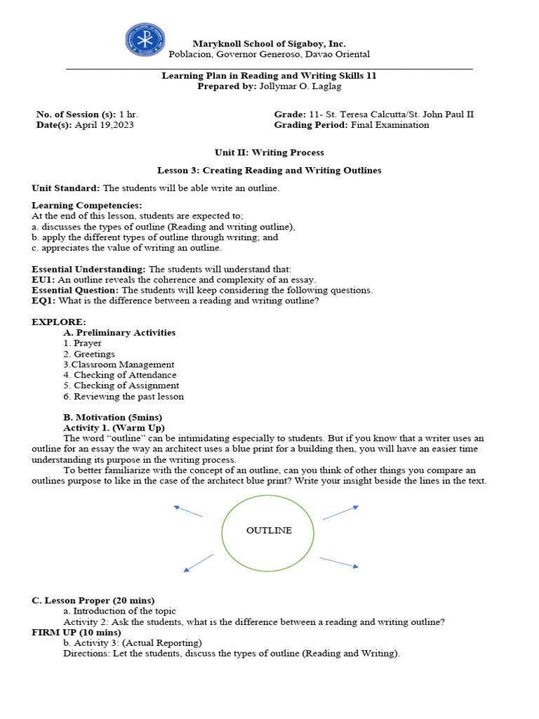 Demo Teaching 11 Reading and Writing Skills | PDF | Literacy | Pedagogy