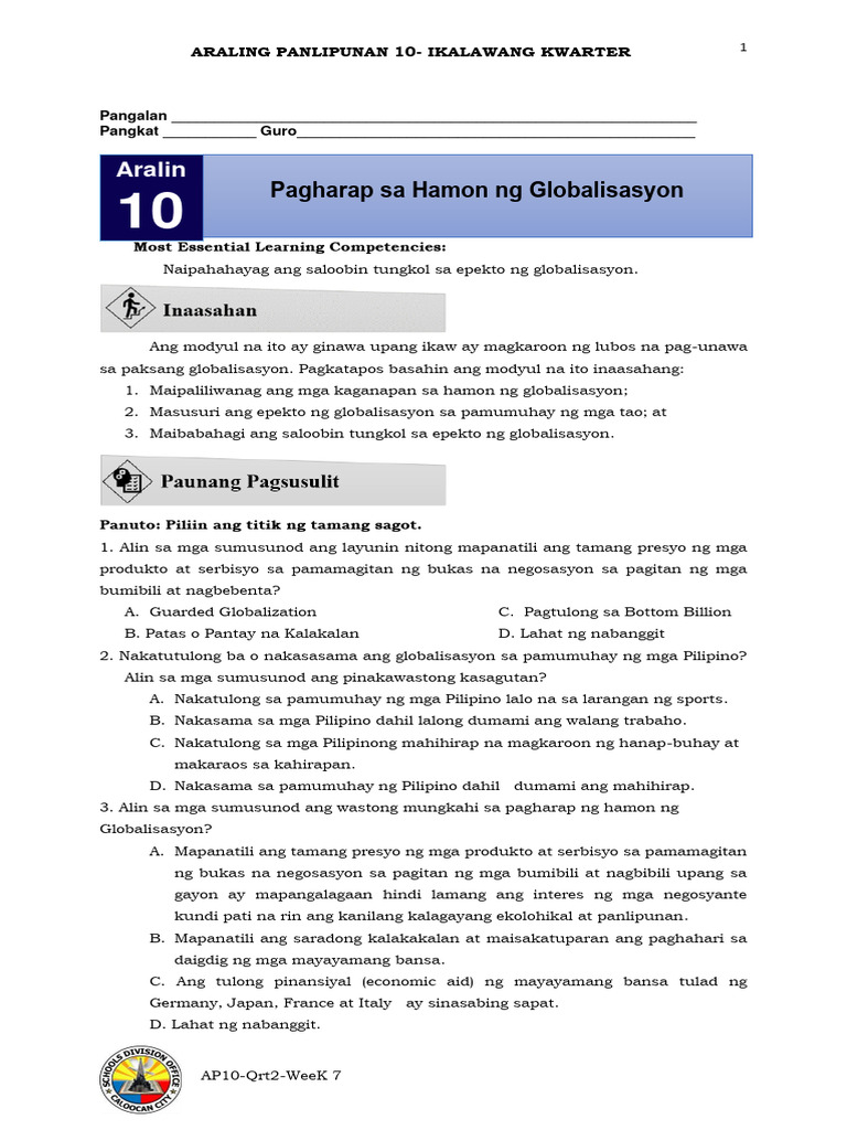 AP 10 Q2 Week 7 | PDF