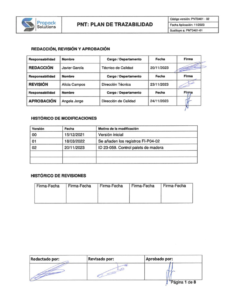 PNT0401-02 Plan de Trazabilidad | PDF
