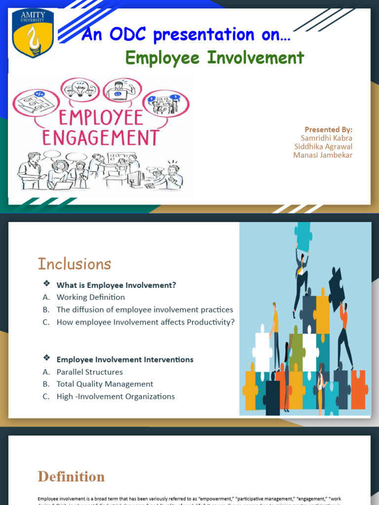 An ODC Presentation On Employee Involvement | PDF | Job Satisfaction ...