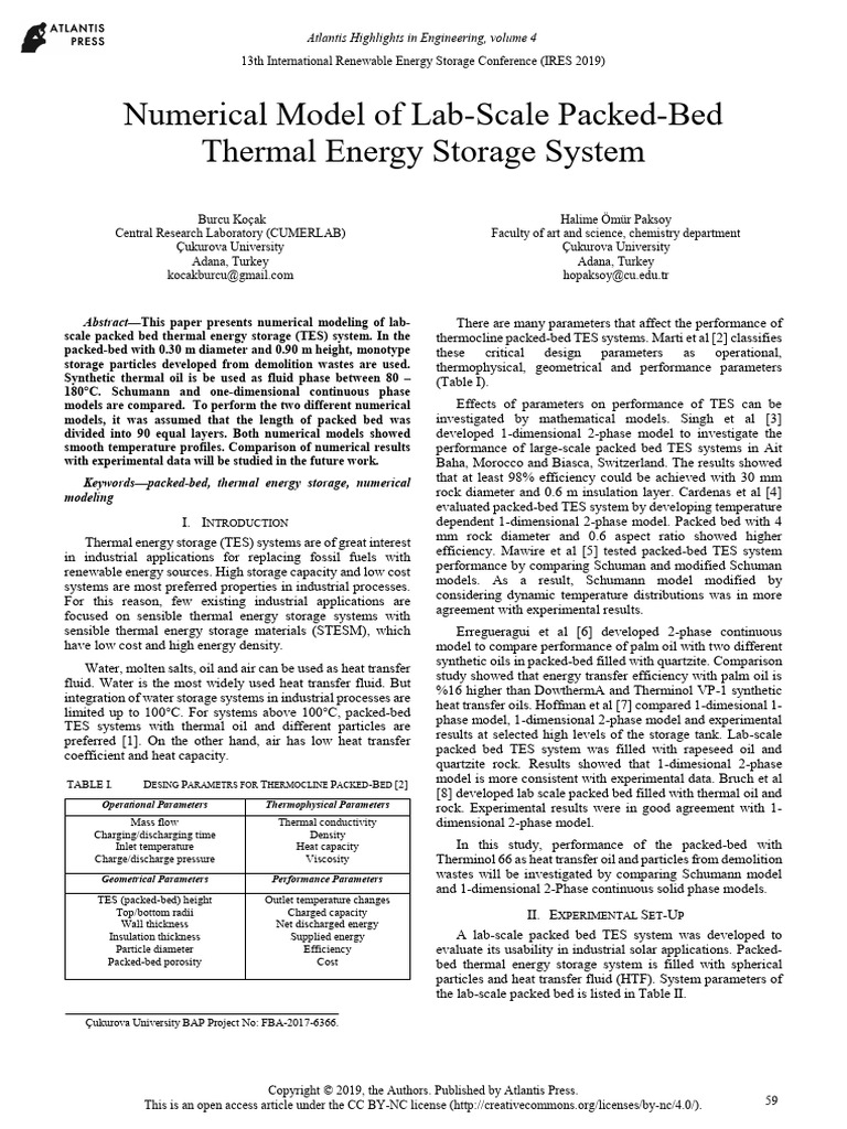 Numerical Model of Lab-Scale Packed-Bed Thermal Energy Storage System ...