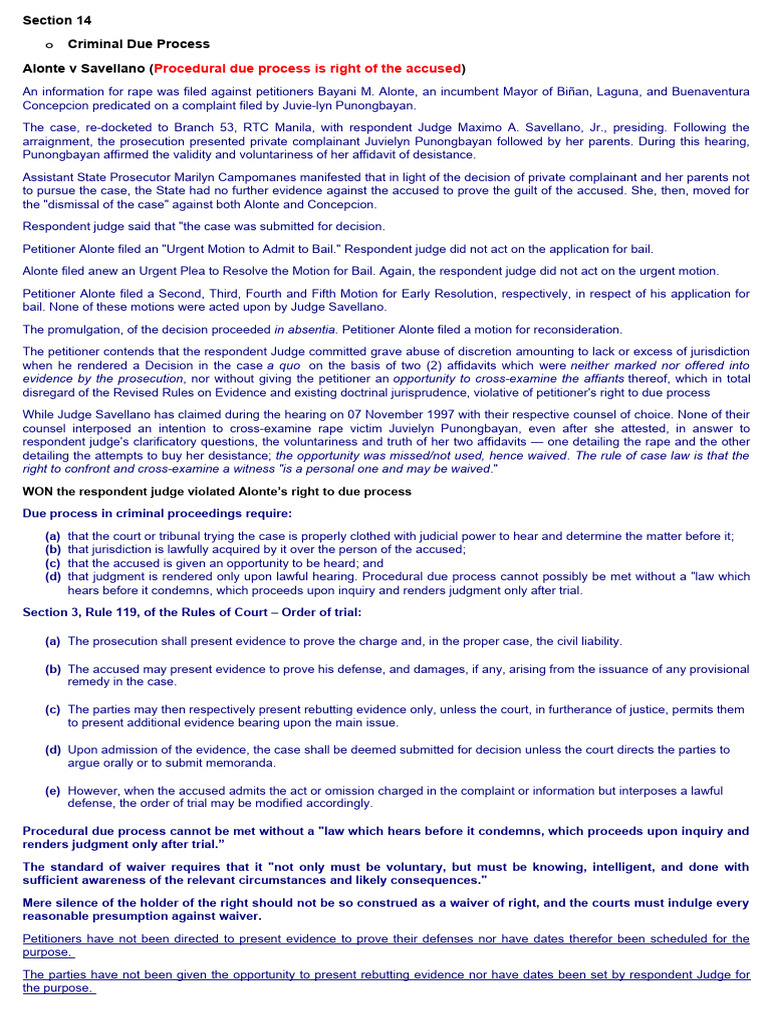 Section 14 | PDF | Arraignment | Burden Of Proof (Law)