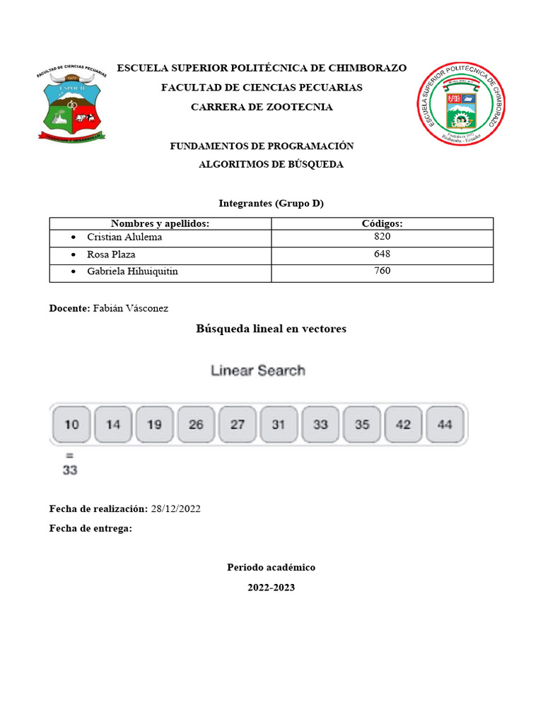 Búsqueda Lineal | Descargar gratis PDF | Algoritmos | Programación de ...