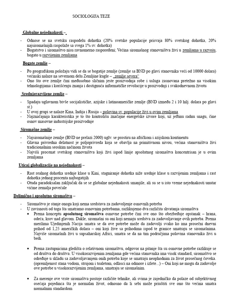 Sociologija Teze 2. Pol | PDF