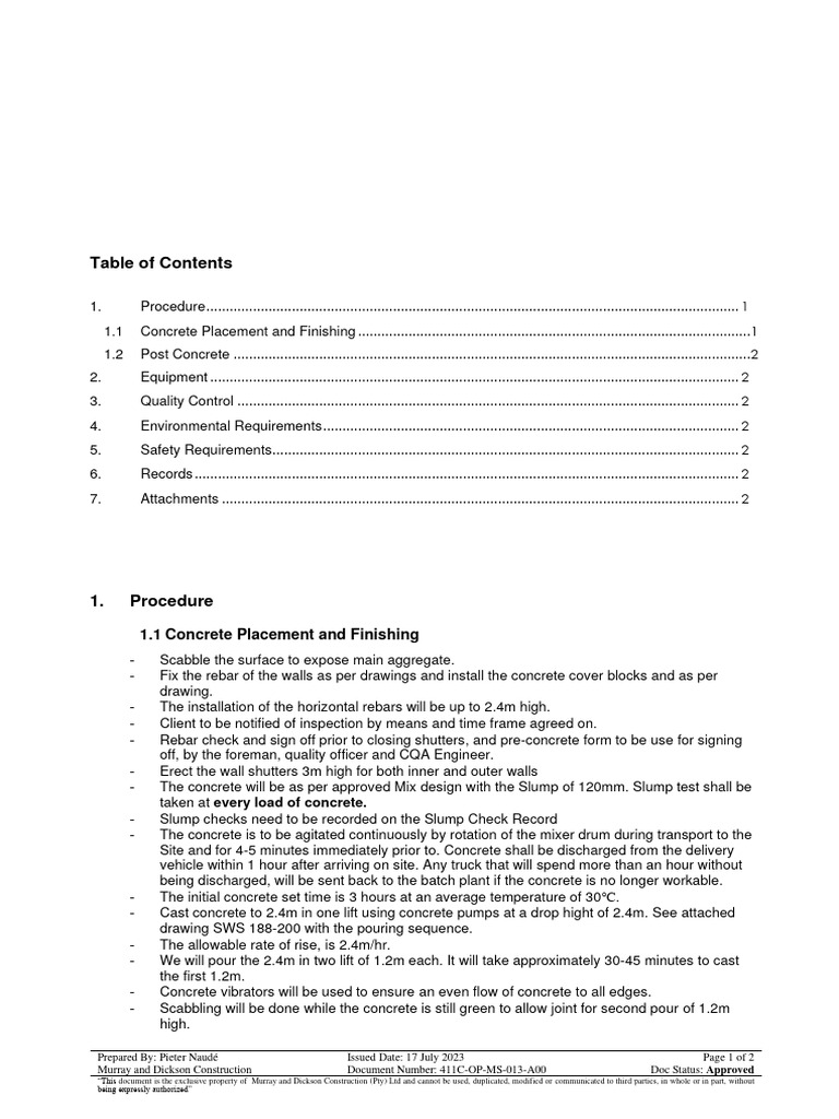 RWD Pumpstation Concrete Walls | PDF | Concrete | Structural Engineering